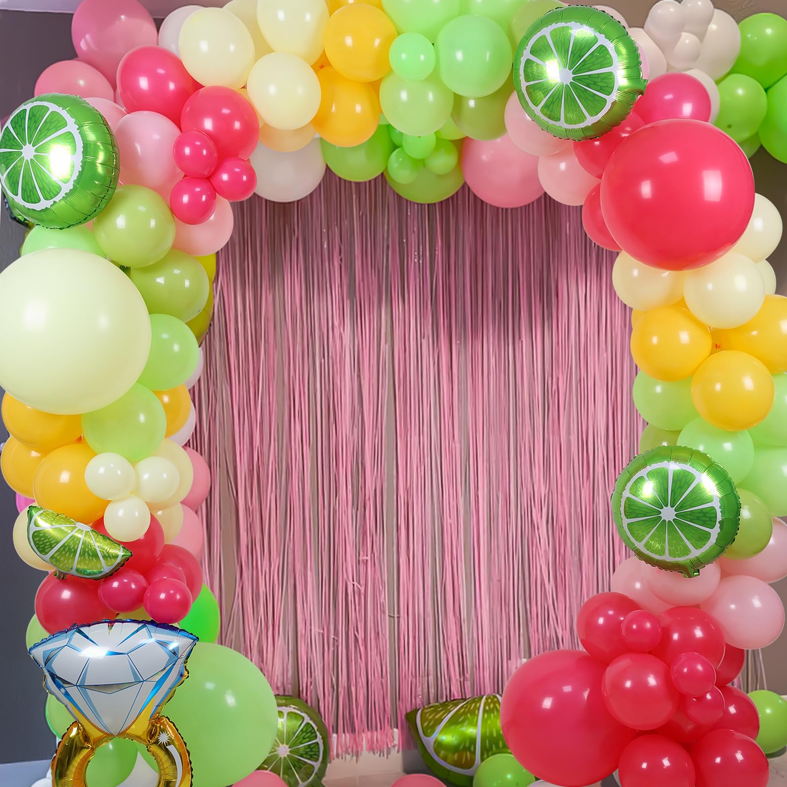 Generic Bachelorette Party Decorations, 18"" 10"" 5"" Bachelorette Balloon Arch with Lemon Ring Balloons for Bridal Shower Girls Birtdhay Mexican Fiesta Bachelorette Party Decorations