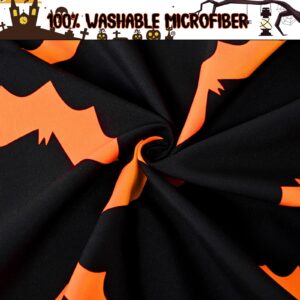 ASPMIZ 3 Piece Halloween Duvet Cover Queen Size Set, Black Bats Duvet Cover Set with Zipper Closure, Orange Flying Bat Comforter Cover Set 1 Duvet Cover 90 x 90 inches & 2 Pillow Shams