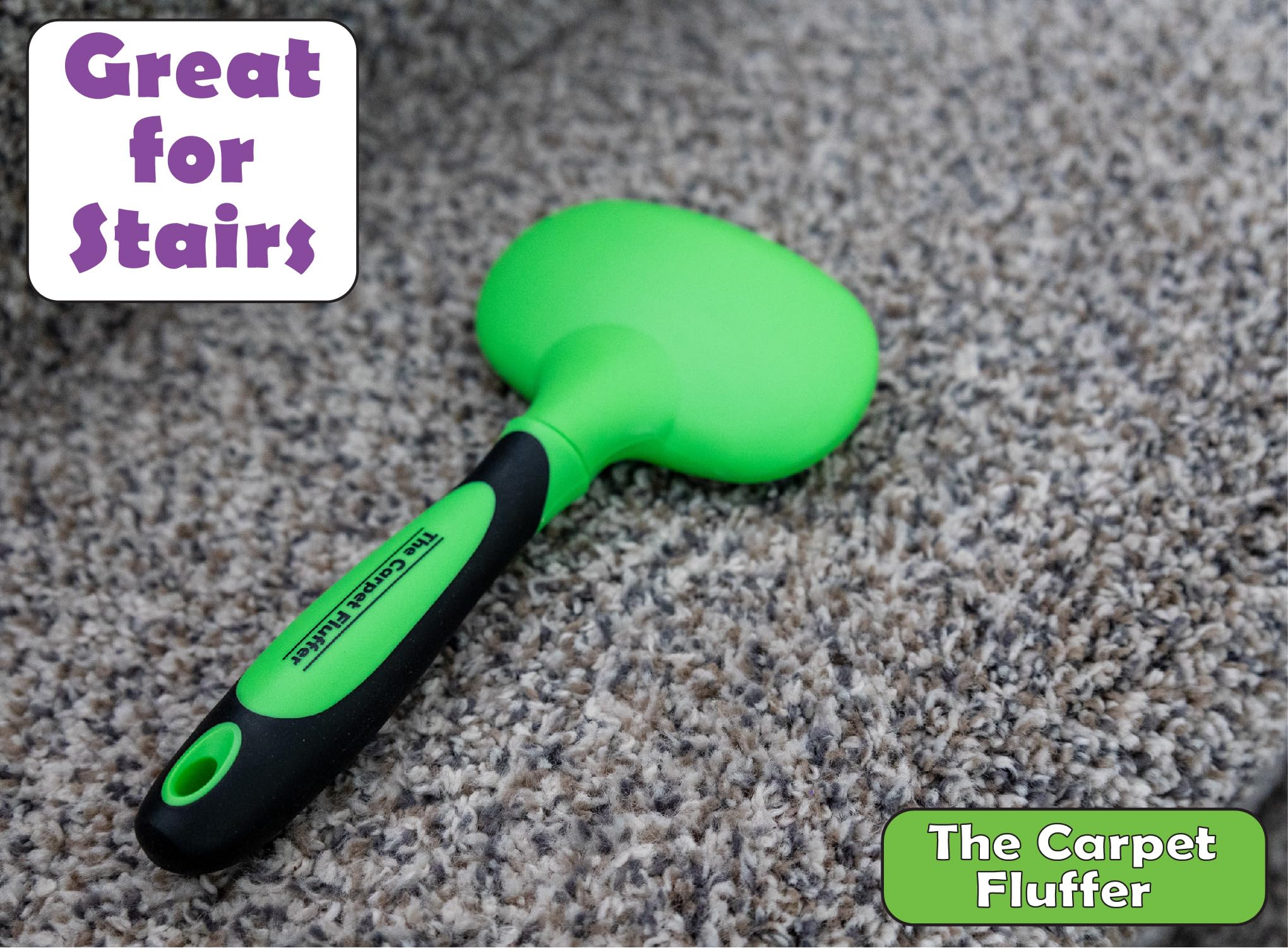 The Carpet Fluffer by Johnny World Products – Revitalize Matted Carpets and Rugs Instantly – Handheld, Easy-to-Use Tool for High-Traffic Areas, Stairs, and Pet Hair Removal