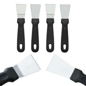 4 pack stainless steel scraper - stove oven scrapper - none-scratches putty scraper for kitchen cleaning,wallpaper scraper, paint scraper