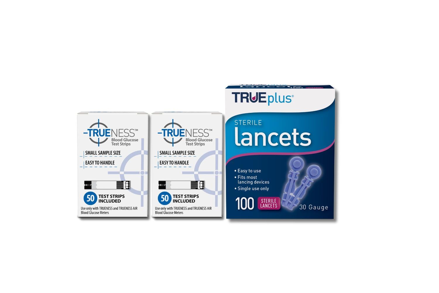 TRUENESS Blood Glucose Test Strips 100ct + 100 Lancets