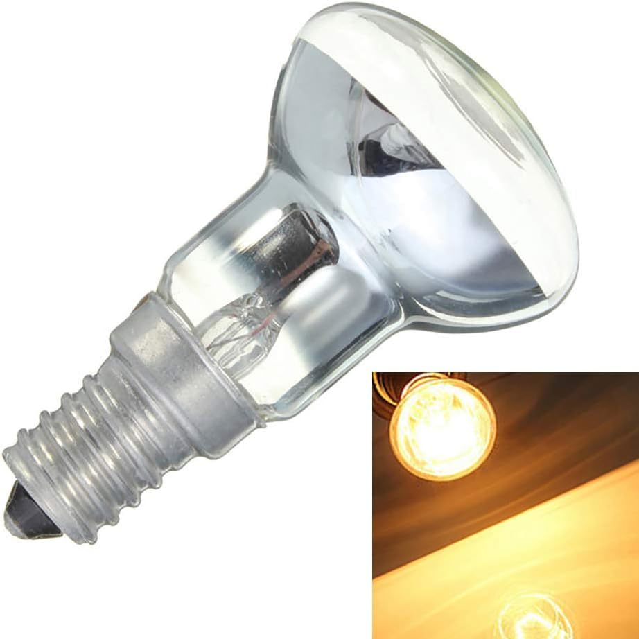 White Edison Bulb E14 Light Holder R39 Reflector Spot Light Bulb Lava Lamp Incandescent Filament Lamp Incandescent Bulbs Light Bulbs Dimmable (30 Watts)