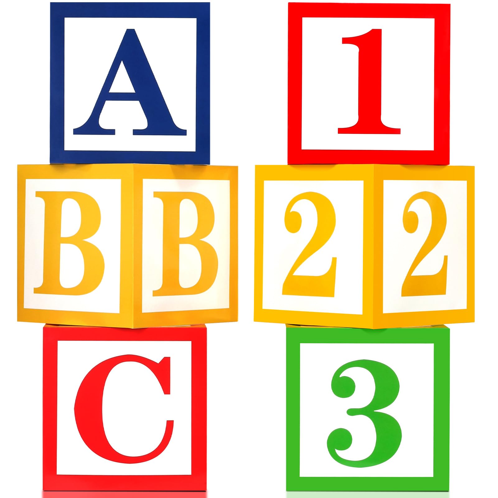 Letter Boxes for Party Celebration Supplies ABC Block Theme Decorations Balloon Alphabet for Back to School Graduation Birthday Baby Shower Toy Inspire Story Supply Nursery Game Favor Centerpieces