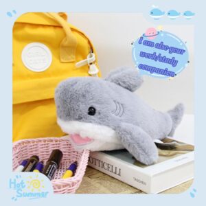 XZR Cute Pen Bag Case Box Stocking Stuffers Cute Creative Animal Cartoon Large Capacity Shark Bird Zipper Organizer Storage Bag Box Nice Gift (Shark)