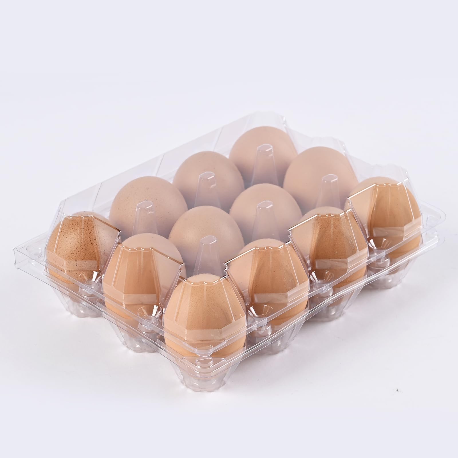 Lifuope 120 Piece Transparent Egg Carton Plastic Egg Cartons Specs3×4 12 Individuai Plastic Egg Cartons Farm Egg Storage Size7.6×5.9×2.6inch(3x4 12 egg boxes, 120 pieces)