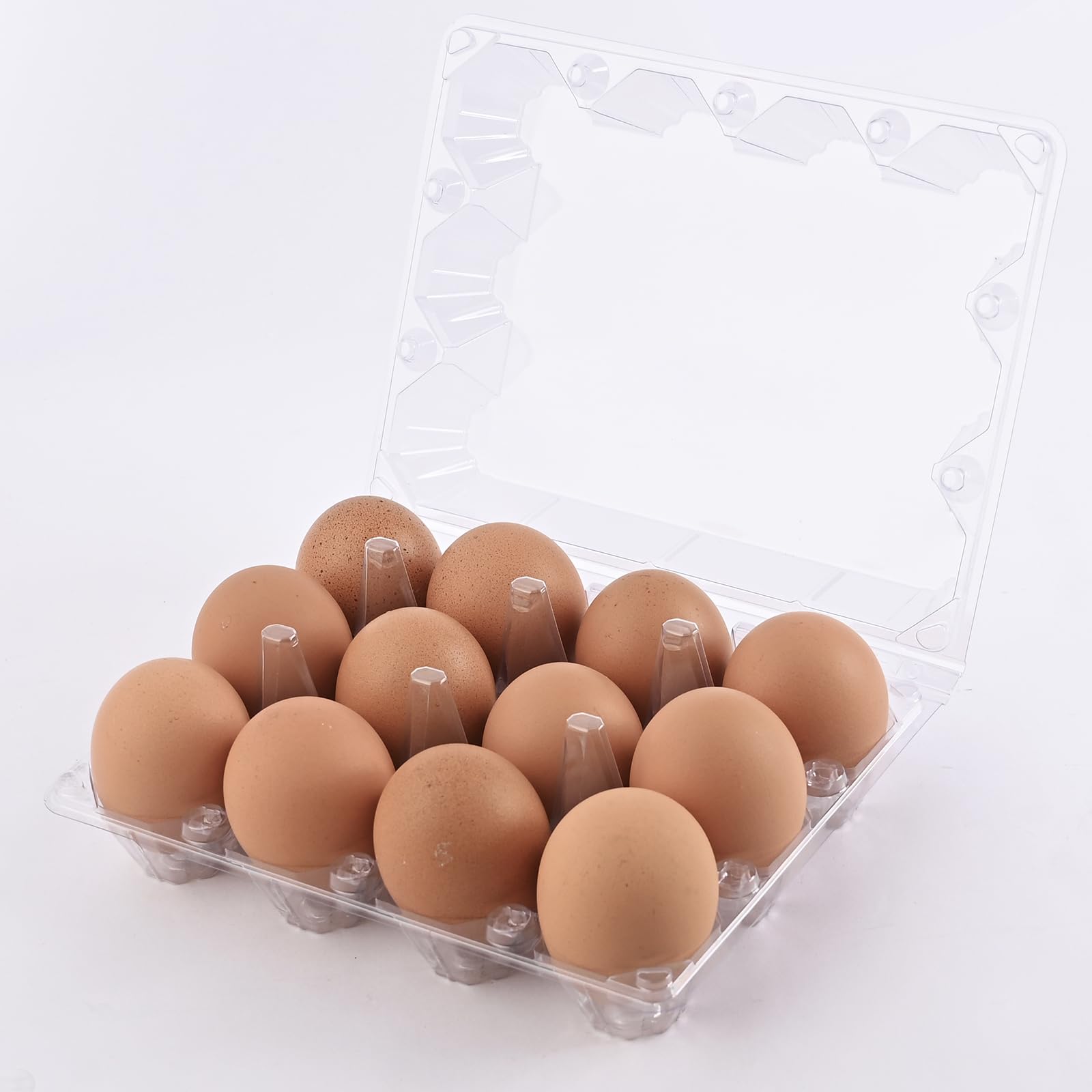 Lifuope 120 Piece Transparent Egg Carton Plastic Egg Cartons Specs3×4 12 Individuai Plastic Egg Cartons Farm Egg Storage Size7.6×5.9×2.6inch(3x4 12 egg boxes, 120 pieces)