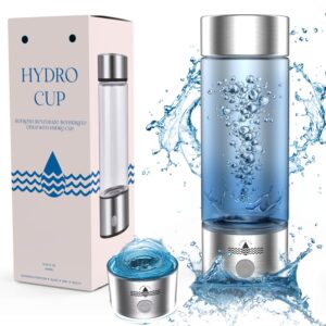 hydrogen water bottle 2024, hydrogen water bottle generator with spe pem technology water ionizer, three minute rapid electrolysis (silver)