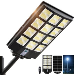 eontim 4200w solar street lights outdoor, commercial solar parking lot light with remote control, motion sensor solar light outdoor waterproof, dusk to dawn led solar flood light for yard, outside