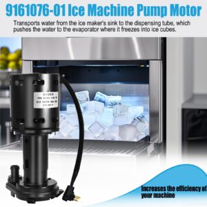 9161076-01 Ice Machine Pump Motor Replacement, Compatible with Ice O Matic Ice Machine, Replaces 803338 GPP-1MH-1P HRIM-21-115 115V 60/50Hz.