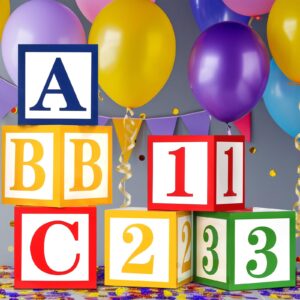 Letter Boxes for Party Celebration Supplies ABC Block Theme Decorations Balloon Alphabet for Back to School Graduation Birthday Baby Shower Toy Inspire Story Supply Nursery Game Favor Centerpieces