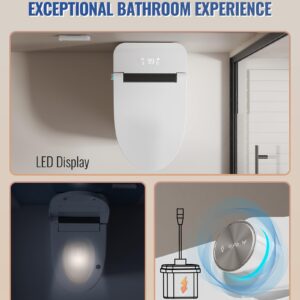 LW Smart Toilet with Bidet Built in, One Piece Elongated Modern Bidet Toilet w/Pump-Assisted Auto Flush, Foot Sensor, Heated Seat, Warm Water & Dryer, LED Display, Night Light, Built-in Water Tank