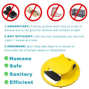 Generic Mice Mouse Rat Trap Bucket Flip Lid, Mouse Rats Trap Bucket Indoor Outdoor, Upgraded 5 Gallon Bucket Lid, Mouse Trap Bucket Lid Auto Reset (No Bucket), yellow