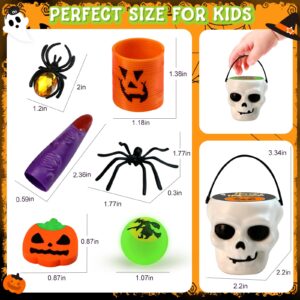 384PCS Halloween Party Favor Bulk for Kids, 48PACK Prefilled Ghost Cauldrons with 6 Halloween Toys inside, Halloween Goodie Bag Fillers, Halloween Prizes Gifts Miniatures for Kids,Trick or Treat