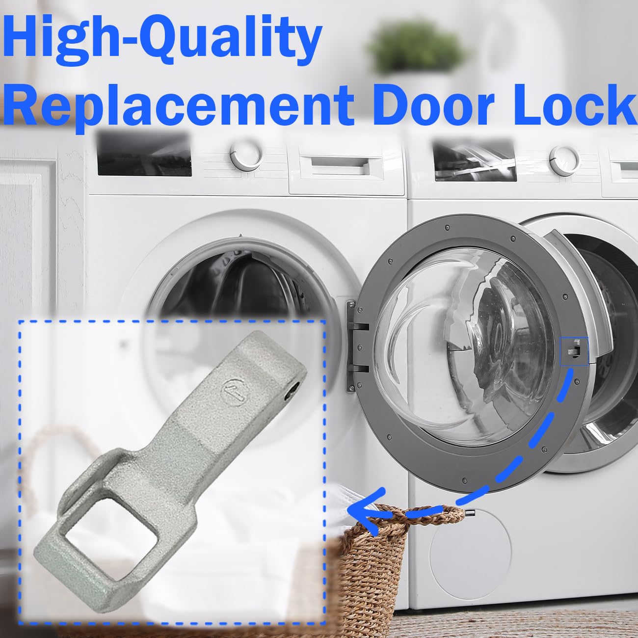 Washer Door Lock Strik for LG MFG63099101 Washing Machine, Door Latch Hook Locker Replacement Part Compatible with LG/Kenmore (Silver)