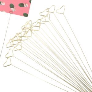 60pcs sticks for flower bouquet, metal floral picks, gold place card holder, heart loop picture holders, flower bouquet accessories, flower arrangements supplies, floral supplies, florist supplies