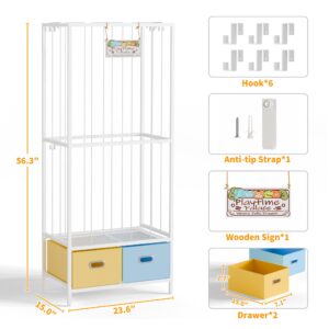 Stuffed Animal Storage Toy Organizer - Metal Kids Toy Organizers and Storage Bins, Extra Large Stuffed Animal Zoo Storage, Toys Shelf Organizer Storage for Kids Room, Nursery Play Room, Bedroom