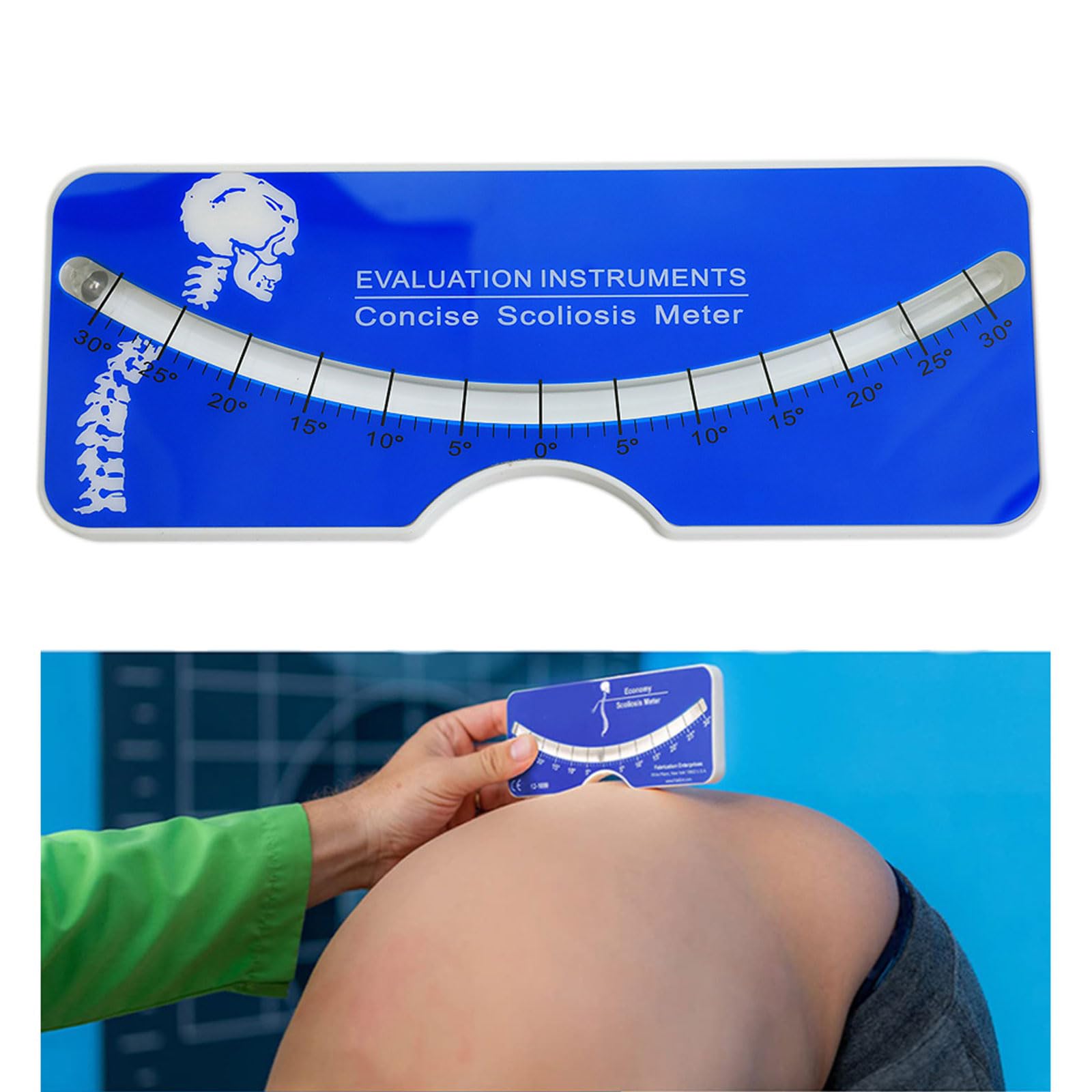 Scoliometer 0-30° Scoliosis Test Meter for Medical Evaluation Diagnosis of Back and Spine Scoliosis in Adults Children Scoliosis Measuring Device Scoliosis Test Meter for Diagnosis of Back and Spine