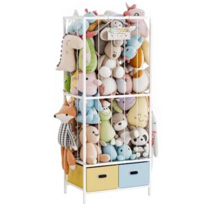 stuffed animal storage toy organizer - metal kids toy organizers and storage bins, extra large stuffed animal zoo storage, toys shelf organizer storage for kids room, nursery play room, bedroom