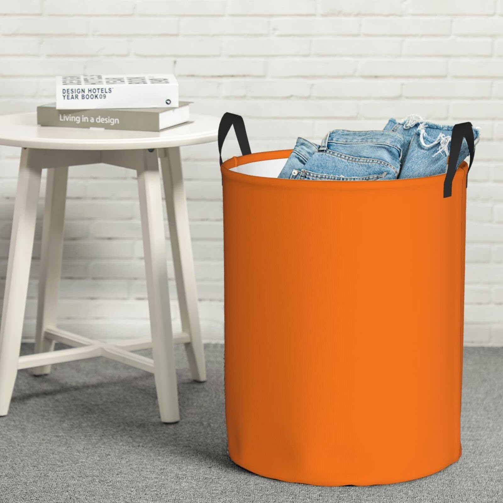 Large Laundry Basket, Orange Collapsible Laundry Hamper Dirty Clothes Washing Bin for College Dorm Storage Essentials 15.7" x 19.6"