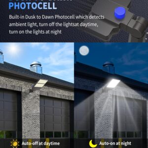 Dimgogo LED Parking Lot Light - 300W Street Lights Dusk to Dawn Outdoor Lighting Commercial with Photocell, 6500K LED Flood Light Outdoor Waterproof with Arm Mount