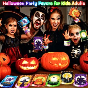 24 Pack Halloween Party Favors Bracelets Glow in the Dark Bracelets, Halloween Treats Party Favors Light Up Bracelet Halloween Glow Sticks Bracelet for Non Candy Treats Halloween Party Supplies