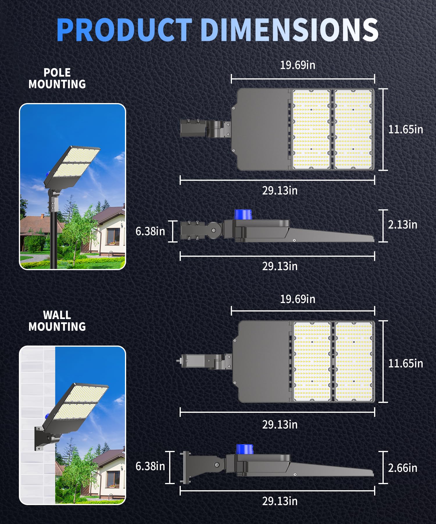 Dimgogo LED Parking Lot Light - 300W Street Lights Dusk to Dawn Outdoor Lighting Commercial with Photocell, 6500K LED Flood Light Outdoor Waterproof with Arm Mount