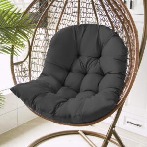 dkieuyu egg chair cushion (only cushion),egg chair cushion replacement for hanging egg chair,40x32in soft thicken comfortable hanging chair cushion,hammock chair cushion for indoor outdoor (black)