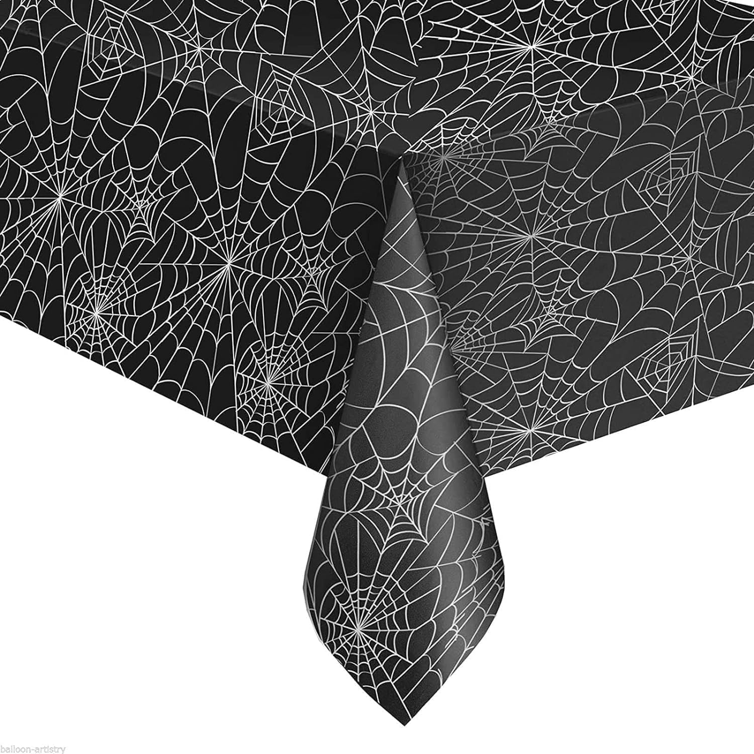 Roomtip Halloween Decorations 54" x 108" Spider Tablecloth, Rectangular Spider Web Table Cover, Spillproof Washable PVC Table Topper, Perfect for Halloween Decoration, Dinner Parties (Black)