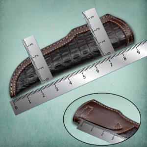 Hercules Knives Custom Premium Quality Leather Sheath Tooled Crocodile Leather Sheath/Hunting Knife Sheath Universal Leather Knife Sheath Sheath Fit up to 8.0" Blade 100% Real Laether