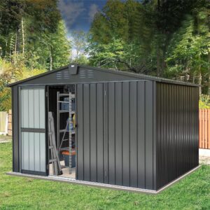 outdoor storage sheds, 10' x 8', patio sheds, garden storage cabinets, for backyard, terrace, black