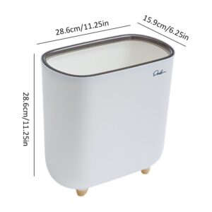 Zcargel Home Essential 13L Trash Can with Lid, Narrow Body Waste Basket, Press Open for Bathroom and Kitchen