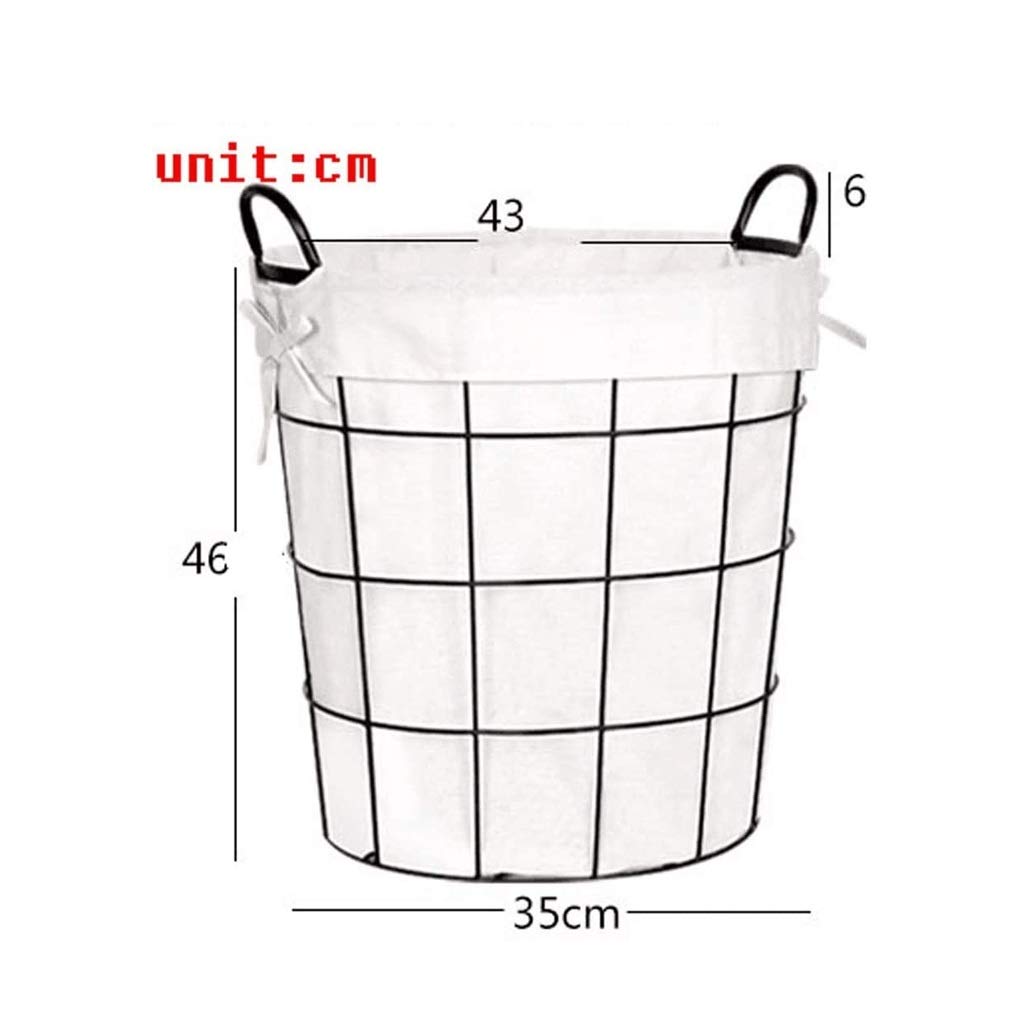 EVXOIJM Fabric Hamper Nordic Wrought Iron Toy Storage Basket Large Laundry Basket Home Storage Bucket Simple Dirty Clothes