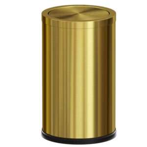 leasylife 18l/4.7gal stainless steel trash can,kitchen trash can with lid，gold kitchen trash can with flipping lid,garbage cans for kitchen，living room (4.7gal-gold)