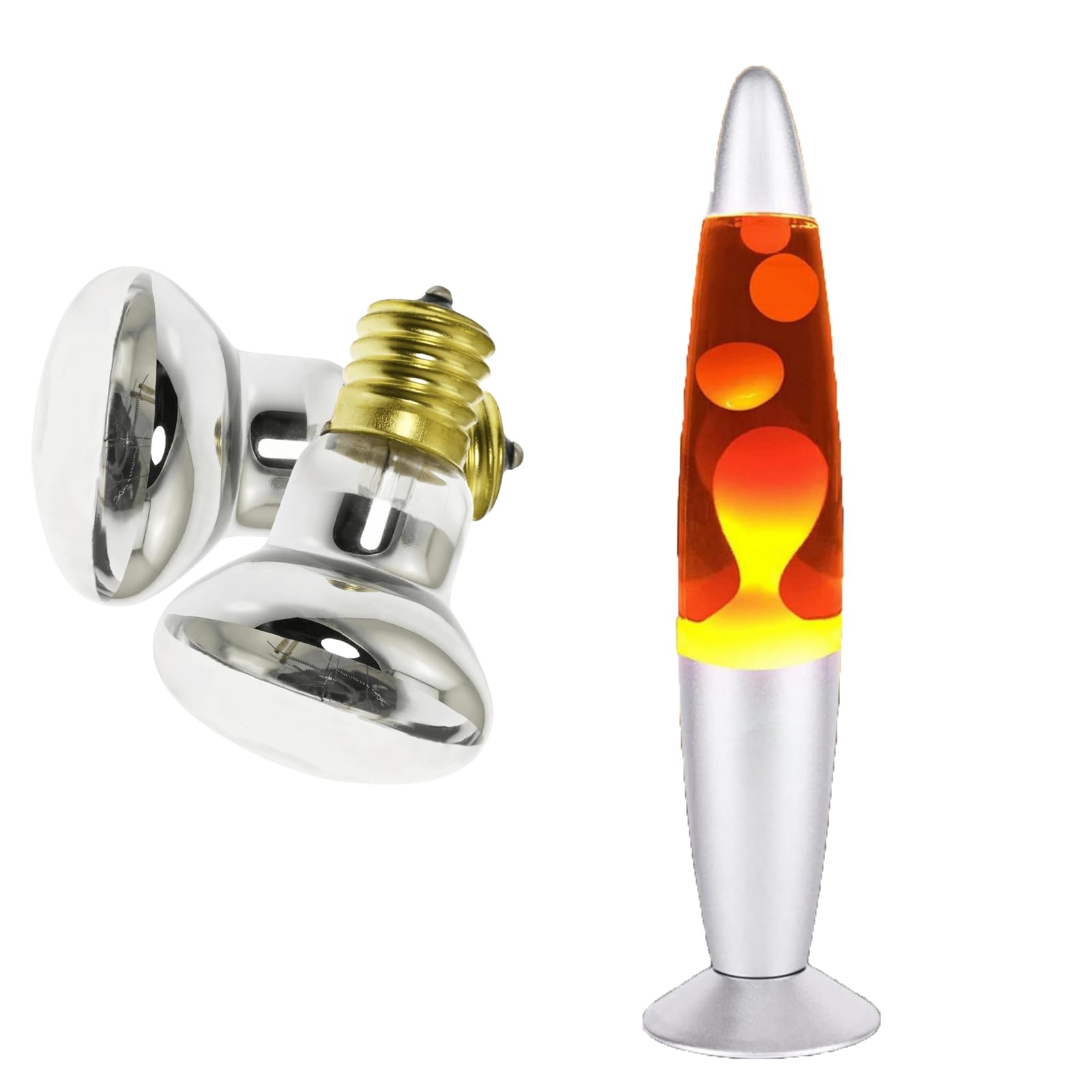 4 Pack Lava Lamp Replacement Bulb R39 E17 30W 120V Reflector Bulbs,Glitter Lamps,Incandescent for Bedroom and Office Bulb Lava Lamp Bulbs,Yellow,Heat Lamp Reflector Bulbs