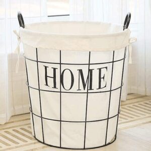 EVXOIJM Fabric Hamper Nordic Wrought Iron Toy Storage Basket Large Laundry Basket Home Storage Bucket Simple Dirty Clothes