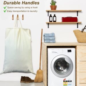 Extra Large Heavy Duty Laundry Bag with Handles and Sturdy Cotton Fabric, Travel Laundry Bags Laundry Basket Liner Hamper Liner, Thick Canvas Laundry Bag for Travel, Camp, College (28"x35"┃2 Pack)