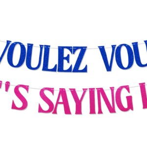 Voulez Vous She's Saying I Do Banner, She Found Her Honey Honey Bachelorette Party Decorations, Dancing Queen Bridal Shower Wedding Bachelorette Party Decorations Blue Pink Glitter