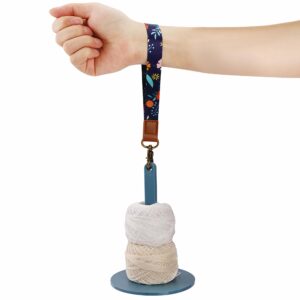 dasonwin portable wrist yarn holder,blue crochet holder,plastic hanging yarn holder for crocheting,perfect for travel and on-the-go crocheting,knitting gift for craft lovers.…