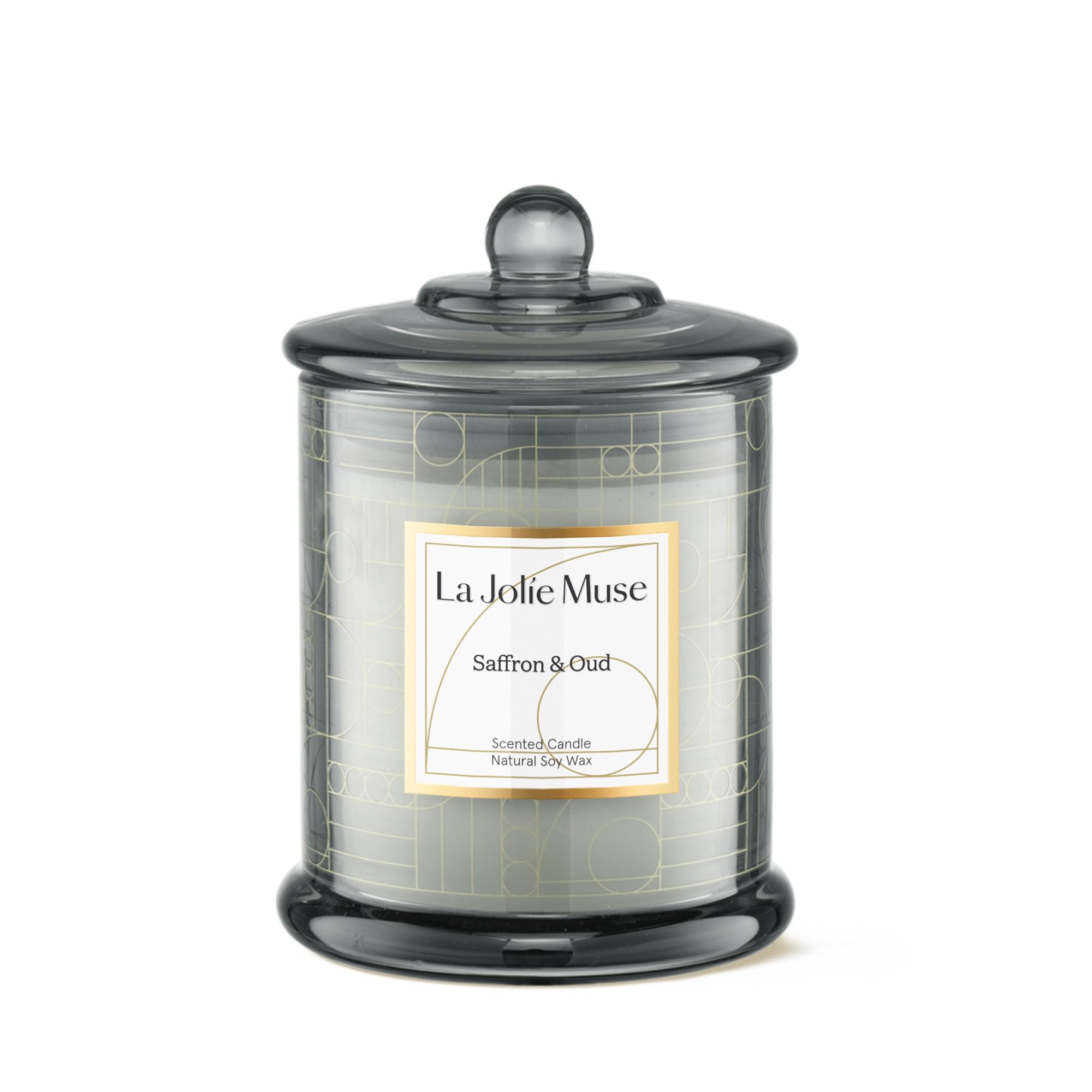 LA JOLIE MUSE Saffron & Oud Candle, Candle Gifts for Women & Men, Natural Soy Candles for Home Scented, Luxury Jar Candles, 70 Hours Long Burning, 10oz