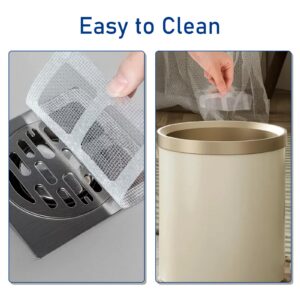 30PCS, 4" X 4" Disposable Shower Drain Hair Catcher Mesh Stickers, Bathroom Sink Drain Strainer, Tub Drain Hair Catcher for Human and Pet Hair, Bathroom, Laundry, Bathtub, Kitchen