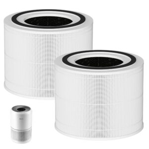 core 300 replacement filter for levoit core 300 and core 300s air purifier, 3-in-1 h13 true hepa efficiency activated carbon filter, compared to part # core 300-rf | 2-pack (white)