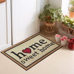 CHICHIC Door Mat Welcome Mat 17x 30 Inch Front Door Mat Outdoors for Home Entrance Outdoors Mat for Outside Entry Way Doormat Entry Rugs, Heavy Duty Non Slip Rubber Back Low Profile, Simple Home