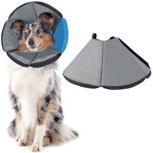 royalay adjustable soft dog cone for dogs after surgery, pet recovery collar for large medium dogs and cats, comfy elizabethan collar prevent biting scratching, pet cone for wound care, spay, neuter,l