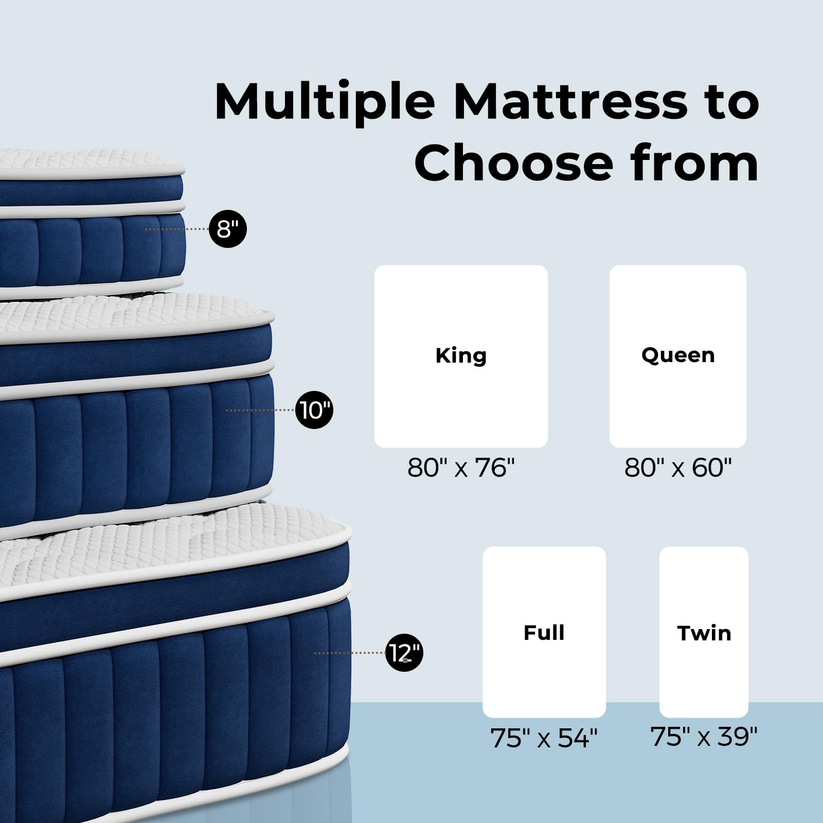 Rolanstar Full Size Mattress, 12 Inch Foam Hybrid Mattress with Independent Spring, Medium Firm Mattress in a Box, Breathable and Pressure Relief, CertiPUR-US