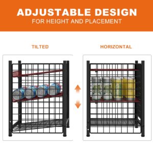 Zuyachuza Adjustable Can Rack Organizer for Pantry, Snack Organizer Shelf, Canned Food Storage Rack, Multifunctional Free Standing Floor Pantry Organizer and Storage for Kitchen