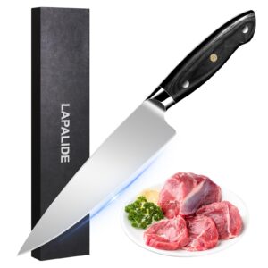 lapalide chef knife, 8" professional kitchen knife, high carbon stainless steel chef's knives, ultra sharp kitchen knife with ergonomic handle, exquisite box for family & restaurant