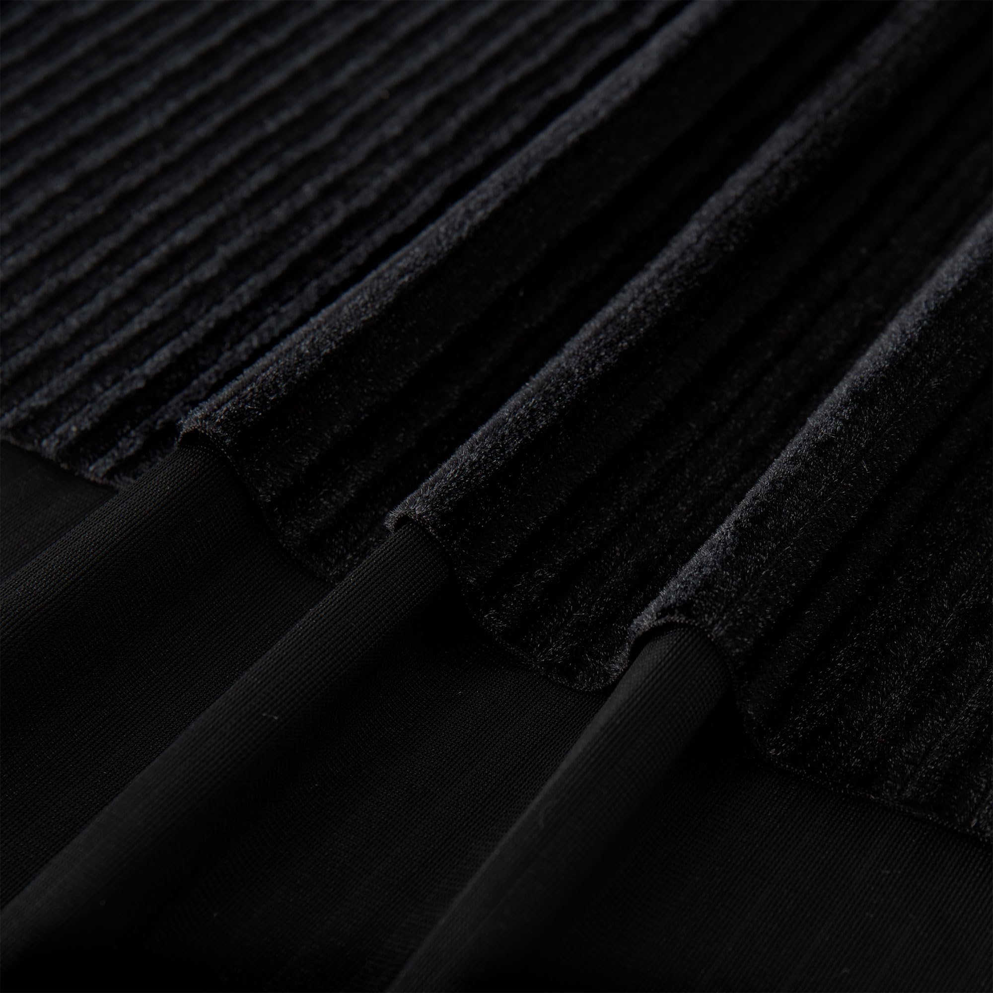 Sewdudely 63" Wide Black Pleated Velvet Stretch Fabric by The Yard for Dress,Costume,Pillowcase,Cushion,Craft,Sofa Covers,DIY,Sewing,Clothing Fabric,1 Yard