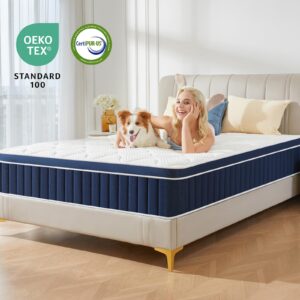 Rolanstar Full Size Mattress, 12 Inch Foam Hybrid Mattress with Independent Spring, Medium Firm Mattress in a Box, Breathable and Pressure Relief, CertiPUR-US