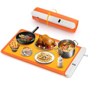 itefdtutne electric warming tray, food warming mat, portable food warmer, full surface graphene food warmer, premium silicone material warming pad, 6 levels settings, warming pad for buffet party