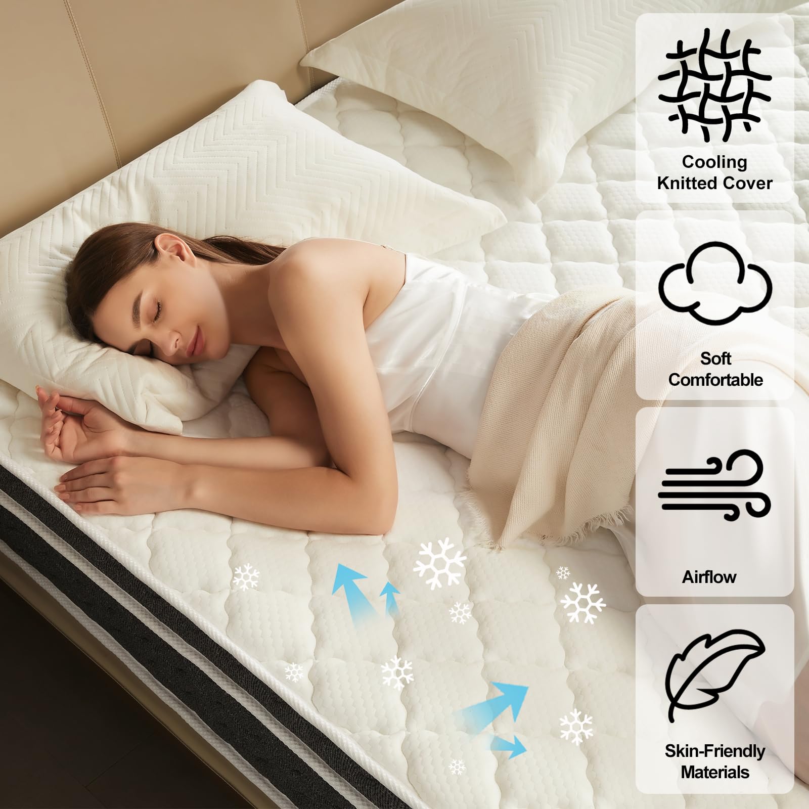 Ablyea King Mattress 12 Inch Hybrid Mattress in a Box with Memory Foam - Individually Wrapped Pocket Coils Spring, Edge Support Pressure Relief, CertiPUR-US Certified(Medium Firm) 12 Inch King